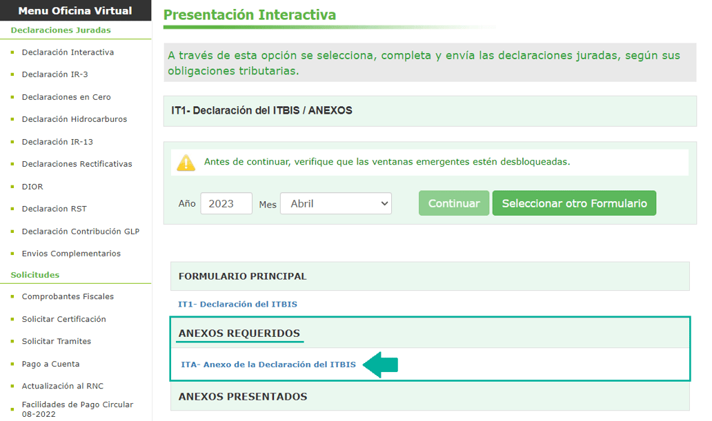 Cómo presentar el reporte IT-1 y Anexo A en la oficina virtual de la ...