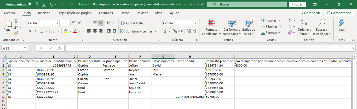 Genera el formato 1006 de información exógena en Alegra